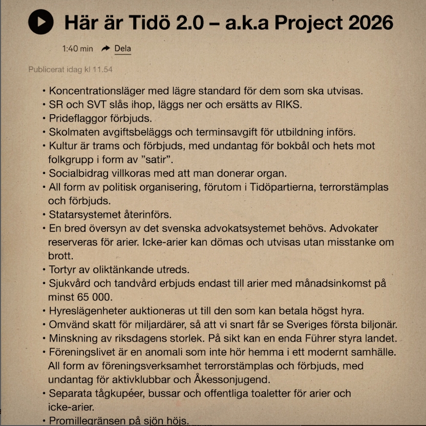 Här är Tidö 2.0 – a.k.a Project 2026 | Motargument